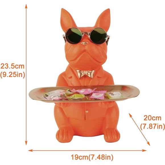 Art | Resin Bulldog Tray Statue Storage Key Holder Tray Sculpture Home ...